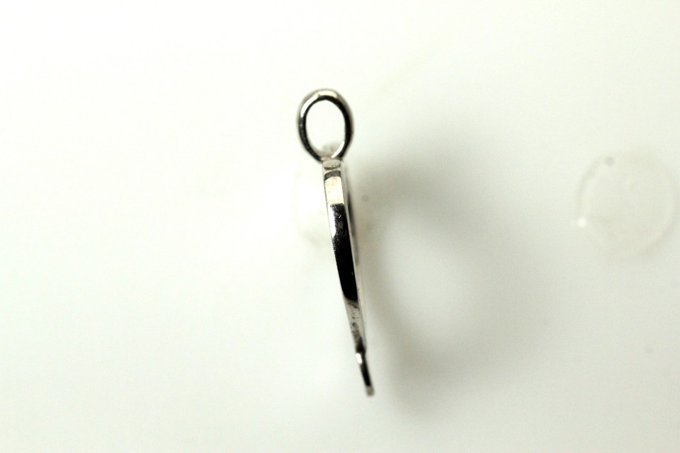 925 Sterling Silver Polished Open Heart Charm Carrier Pendant 2.2 Grams ...