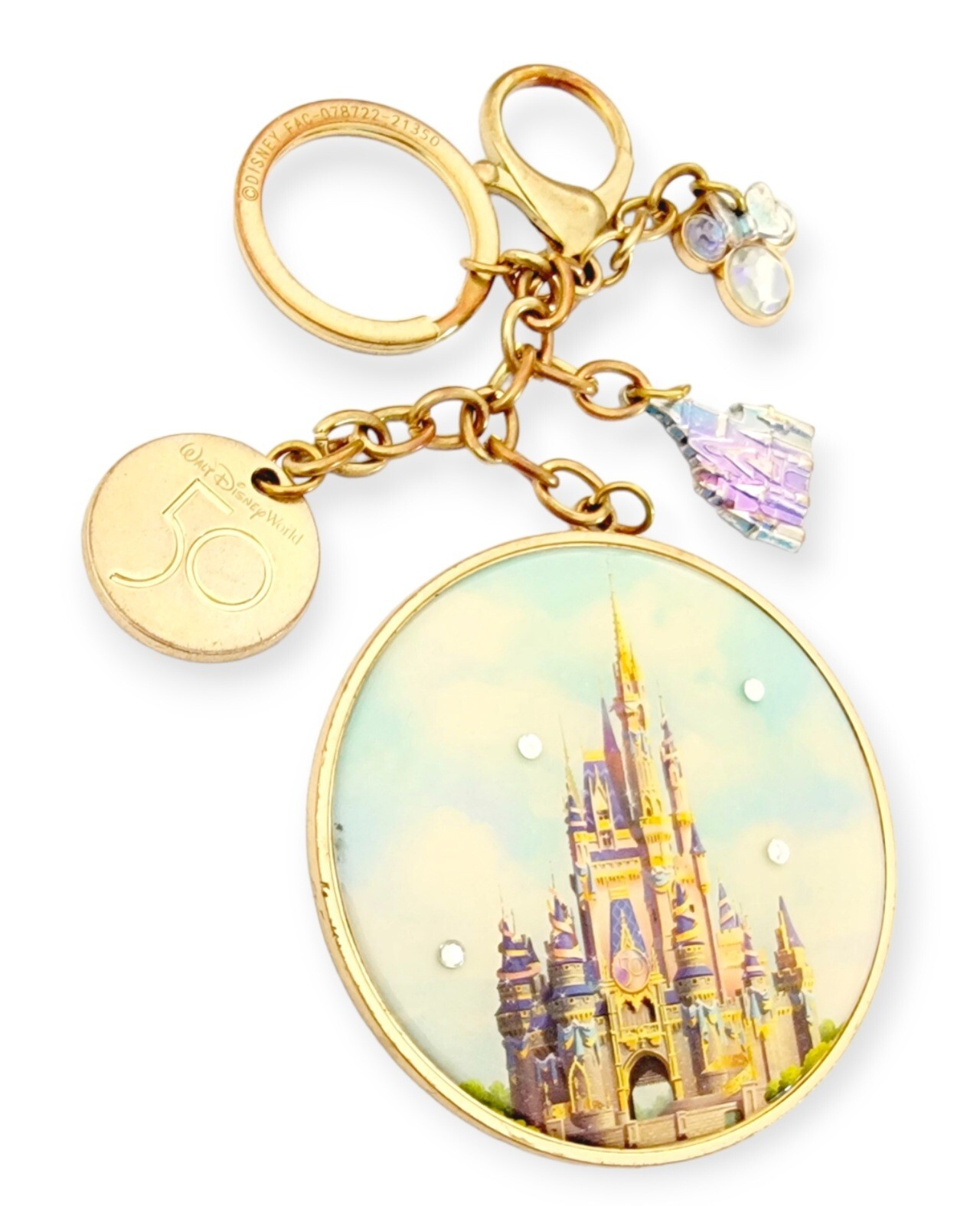Walt Disney World 50 Yrs Keychain Anniversary Charms Souvenir Clip ...