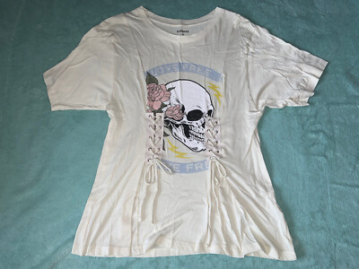 EXPRESS TAN SKULL CORSET STYLE TSHIRT TOP SIZE XS | eBay