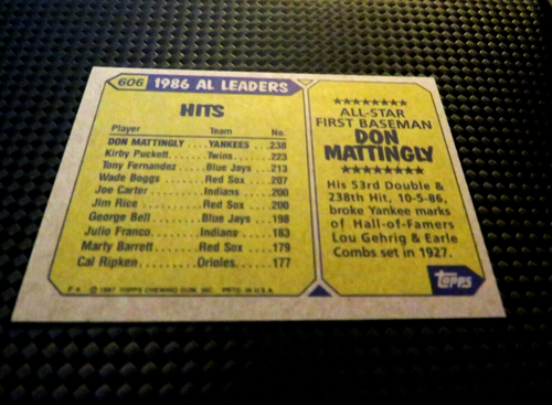 Don Mattingly Dbl. Mustache Error Baseball Card | eBay