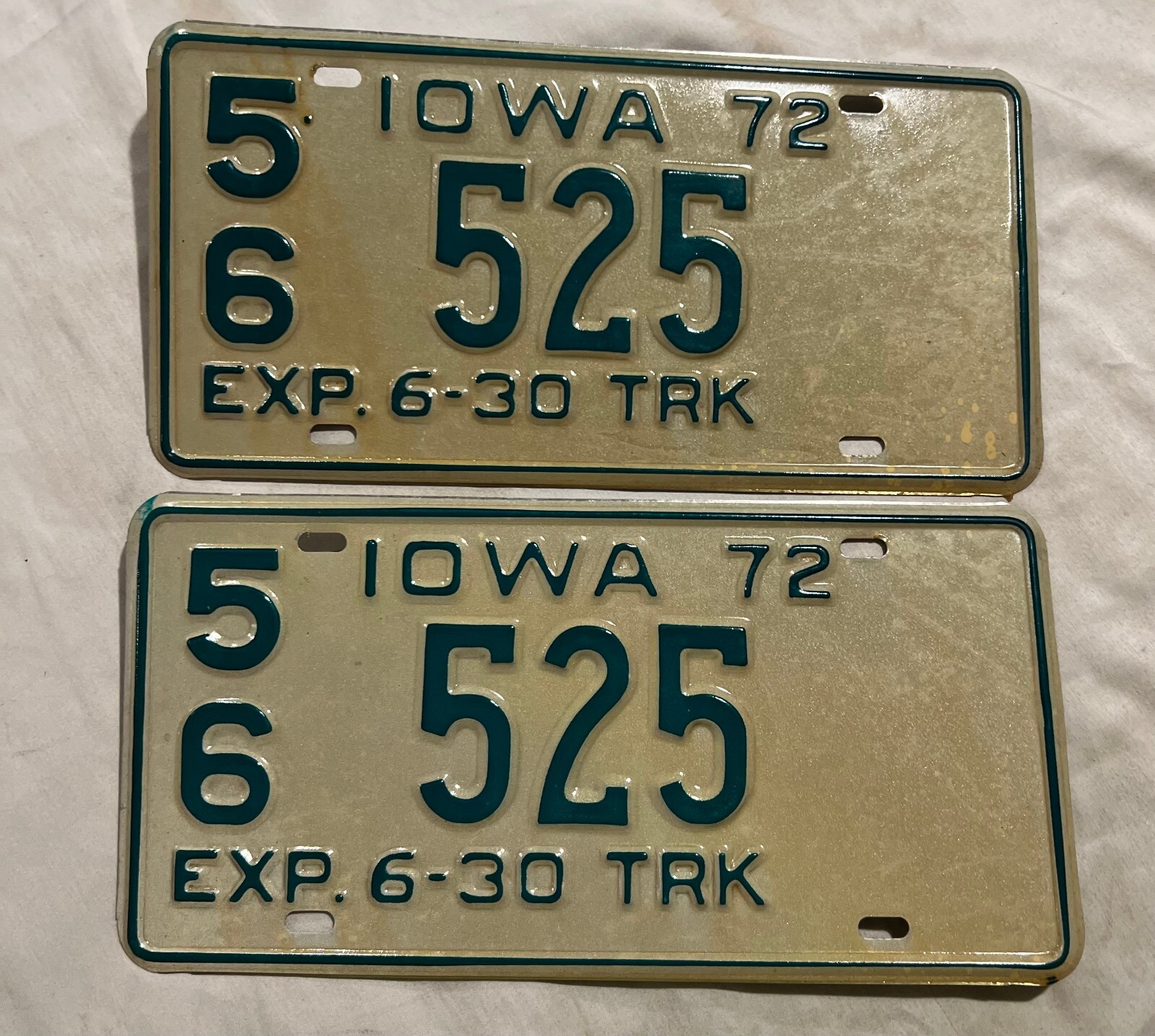 LICENSE PLATE IOWA TRUCK 525 PR. 1972 | eBay
