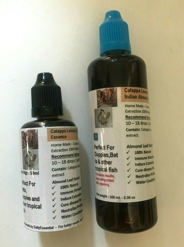 Catappa Extract- Indian Almond Leaf Essence for Bettas & Other Fish 50 ...
