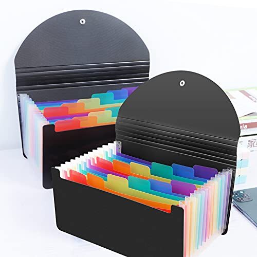 2 Pack 13 Pockets A6 Mini Coupon Organizer Wallet Expandable Accordion ...