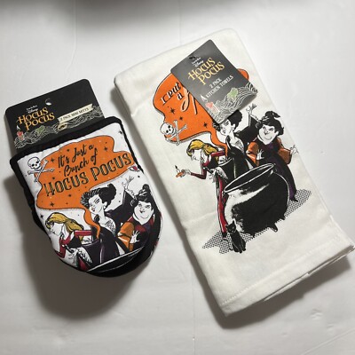 Disney Hocus Pocus Kitchen Towels Oven Mitt Halloween Sanderson Sisters ...