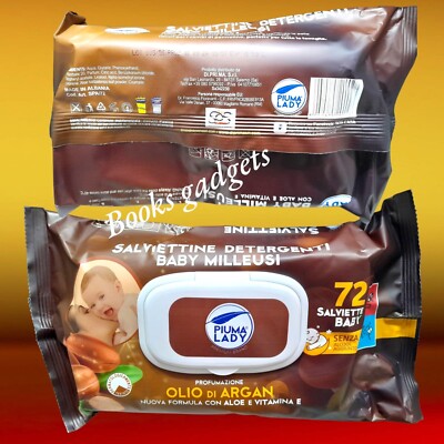 6 Conf. (432 Salviettine Umidificate) Piuma Lady Baby Profumazione Olio ...