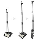 Foldable Broom and Dustpan Sweep Clean Set Dust Pan Broom Upright w ...