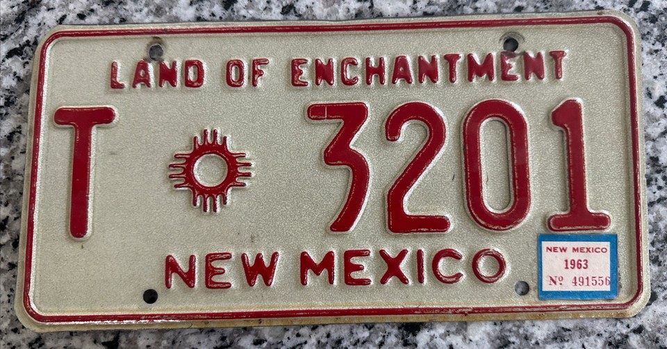 1963 New Mexico State License Plate Vintage Original T 3201 | eBay