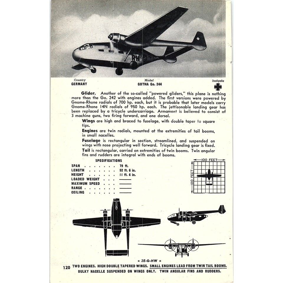 Gotha Go. 242 Go. 244 Germany 1943 War Plane Photo SAG6-9 | eBay