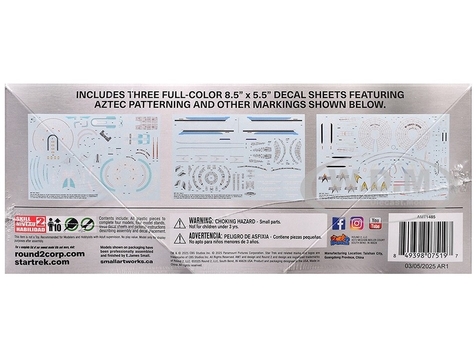 SKILL 2 MODEL KIT USS ENTERPRISE 4 SHIP SET "STAR TREK" 1/2500 BY AMT ...