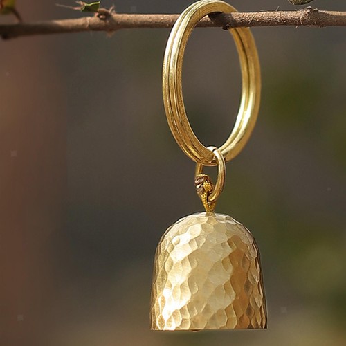 Brass Bell Keychains Ornament Unique with Key Rings Small Keyrings ...