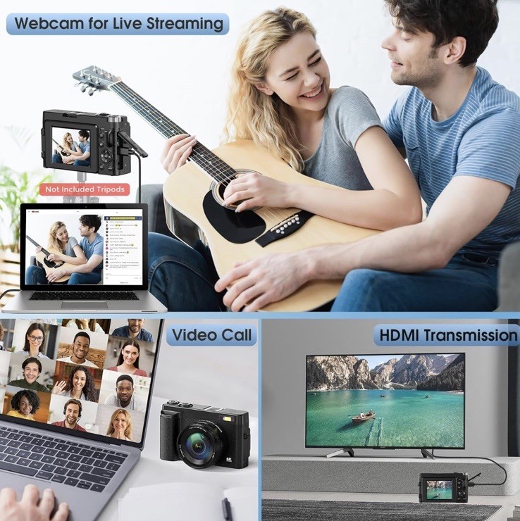 Digital Camera,Oiadek 4K 48MP Autofocus Vlogging Camera with 32G Memory ...