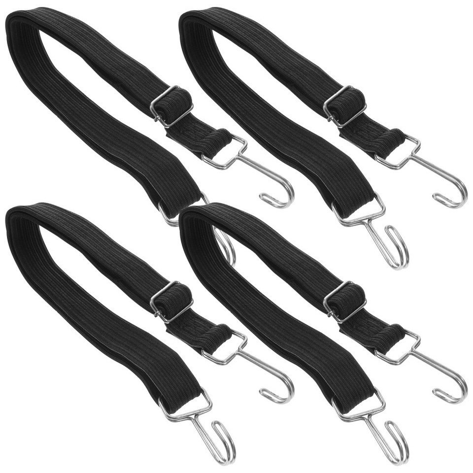 4pcs Bungee Cord Flat Bungee Strap Elastic Buckle Strap Adjustable ...