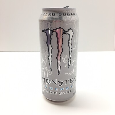 MONSTER ENERGY ZERO ULTRA DRINK 16 FL OZ Size Empty CAN White Metal For ...