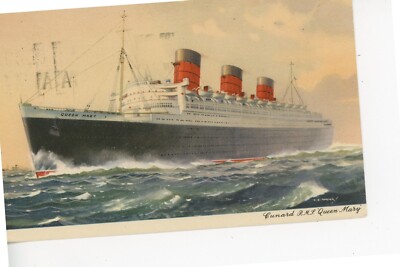 Postcard Ship Cunard RMS Queen Mary W01-02 | eBay
