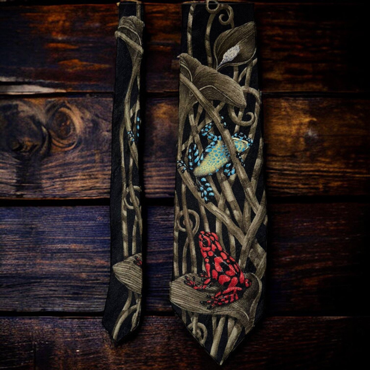 1998 amazon rainforest frog tie 100% silk - Gem