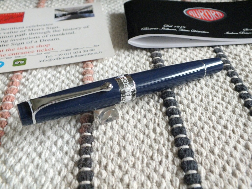 Aurora Ltd Edition 330 Optima Deep Blue 14K Flexible F Fountain Pen ...