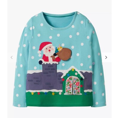 NWT Mini Boden 5-6y Lift the Flap Christmas Holiday Santa shirt | eBay