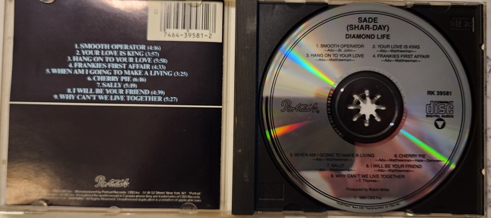 Sade - Diamond Life (CD, Oct-1990, Sony Music (USA)) RK 39581 Audio ...