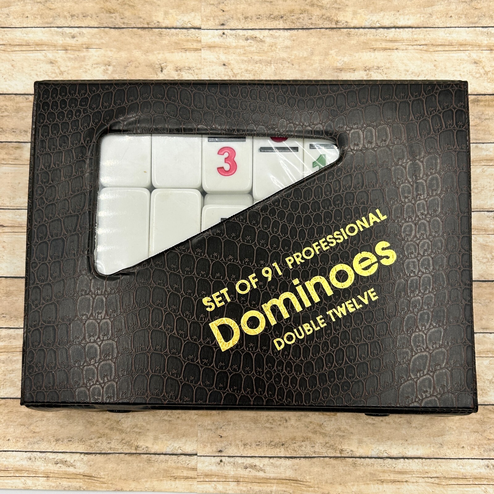 Double Twelve Professional Dominoes Set of 91 Number Tiles With Vinyl ...