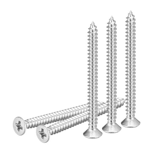 20Pcs #4x1-3/8" Flat Head Wood Screws 304 Stainless Steel Phillips Self ...