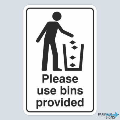 Please Use Bins Provided Sign | eBay UK