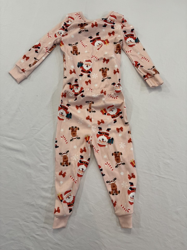 Two Piece Santa & Reindeer Christmas PJS Pajamas Set 12-18 mo girls ...