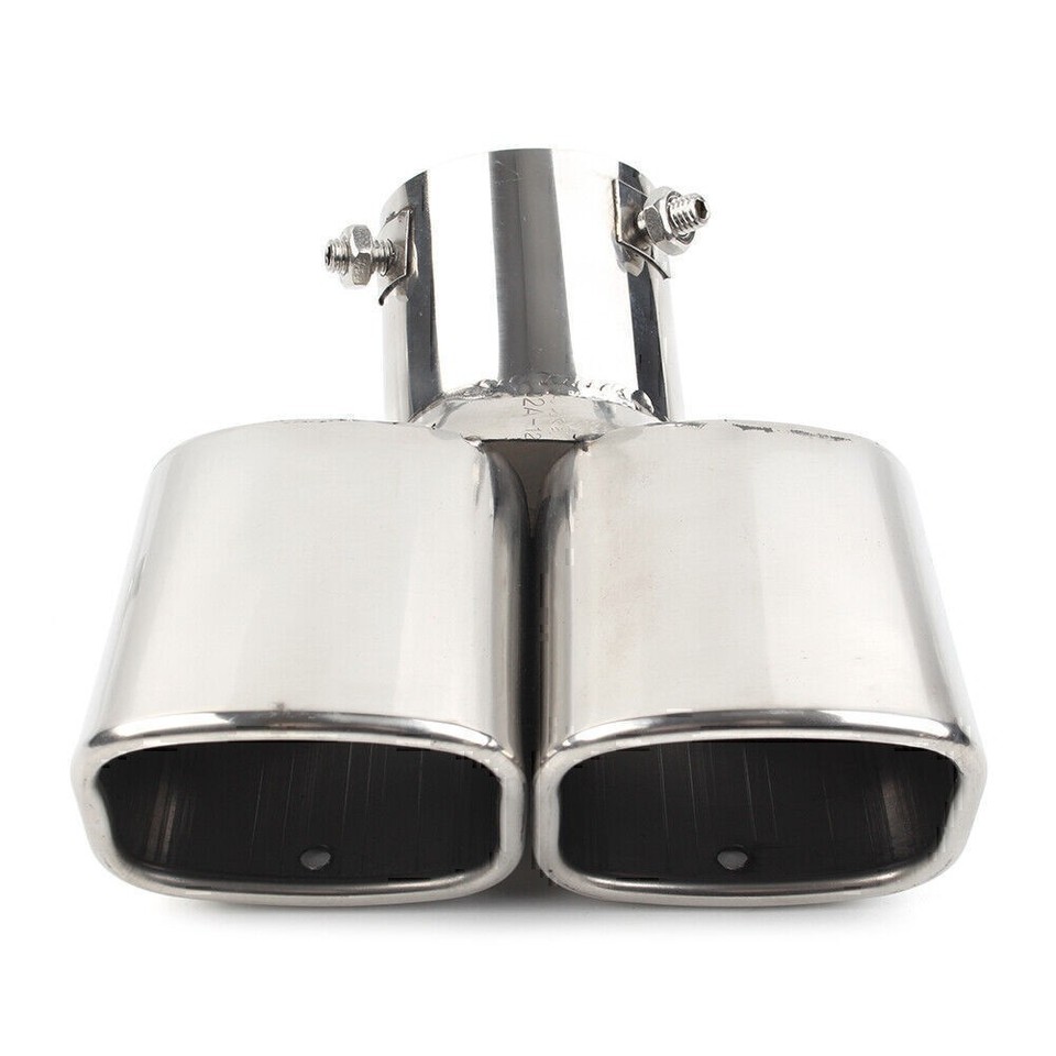 Universal Dual Car Exhaust Muffler Tip Stainless Steel Tail Pipe Square ...