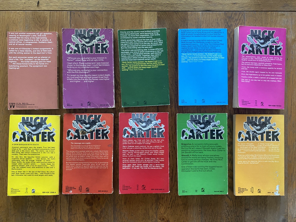 Nick Carter: Vintage books x 10 (bundle/job lot 1): Tandem / 1970s ...