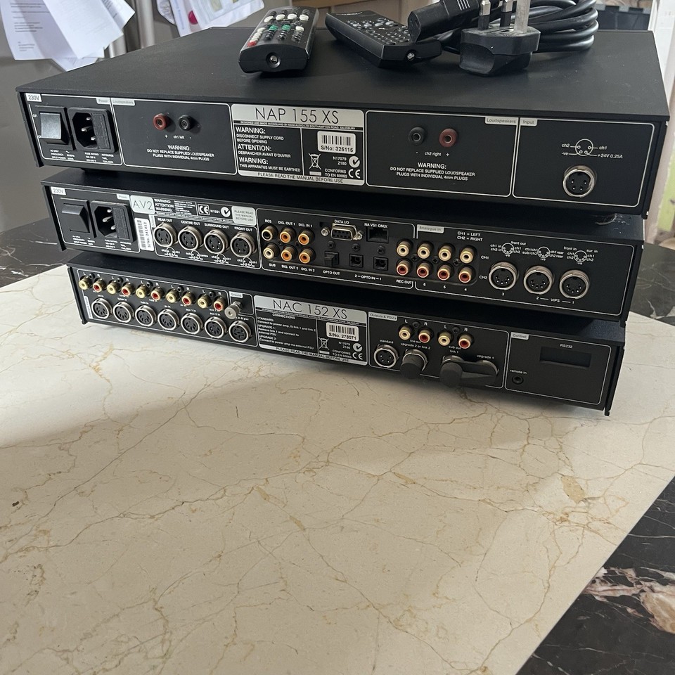 Naim AV2 Processor NAP 155 XS Power Amplifier & NAC 152 XS Preamplifier ...