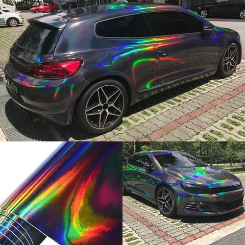 Car Holographic Stickers Laser Chrome Auto Body Wrap Vinyl Film Styling ...