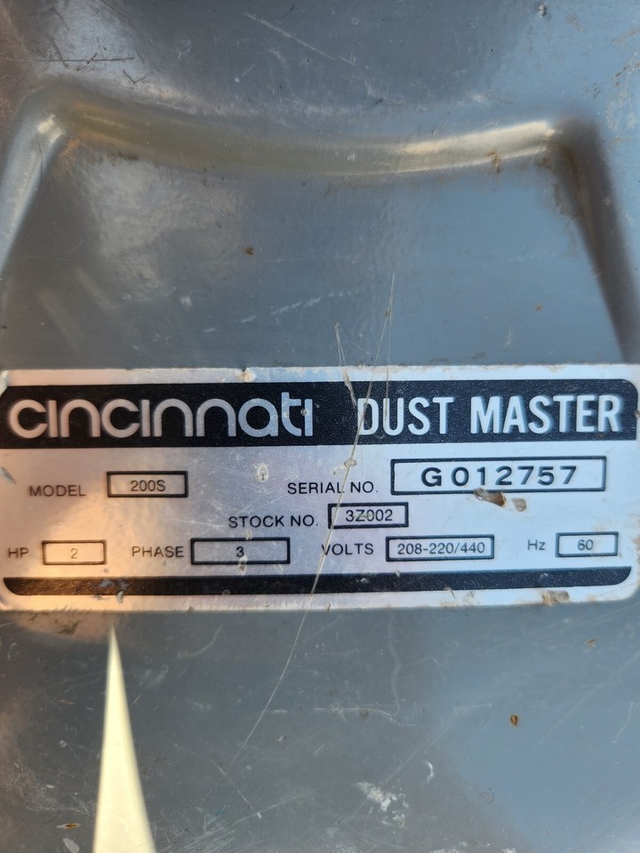 BALDOR THREE PHASE INDUSTRIAL DUST COLLECTOR WITH CINCINNATI DUST ...