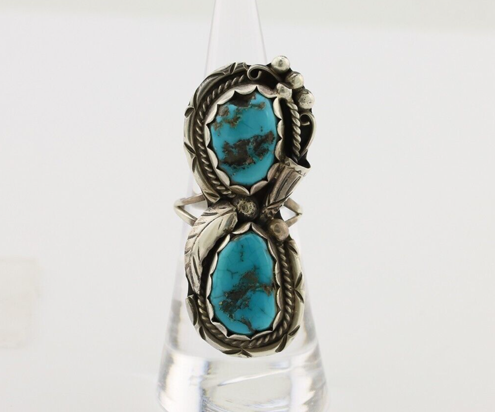 Navajo Ring 925 Silver Sleeping B Turquoise Signed SC C80s | eBay