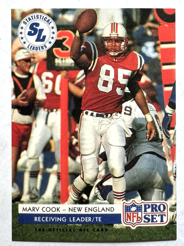 MARV COOK New England Patriots 1992 Pro Set NFL STATISTICAL LEADERS ...