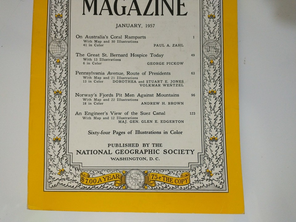 National Geographic Magazine VTG Back Issue January 1957 On Australia's ...