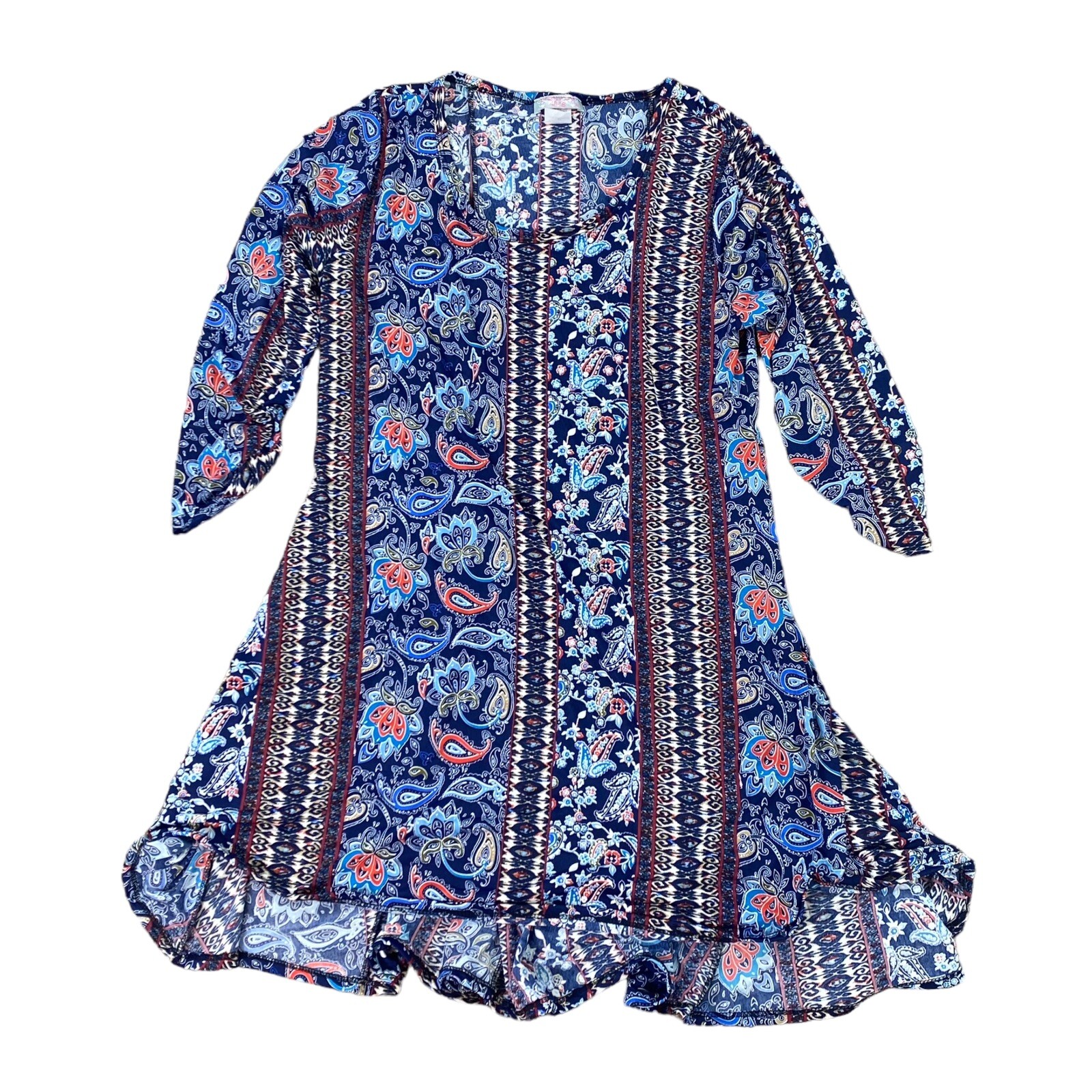 Pretty Young Thing Woman’s Long Blouse Size 2X Blue P… - Gem