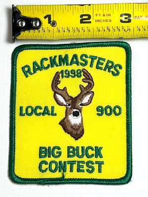 Vtg 1998 UAW Local 900 RACKMASTERS Big Buck Contest Deer Hunting Sew on ...