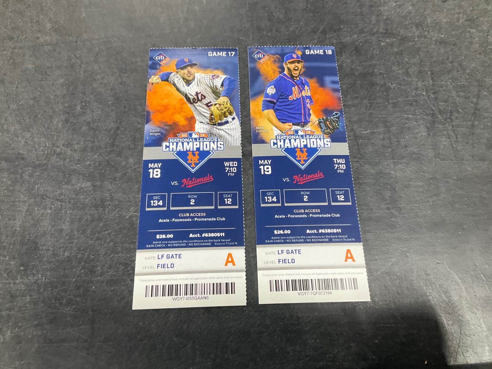 METS 2016 TICKET STUB 5/18/16-5/19/16 VS NATIONALS | eBay