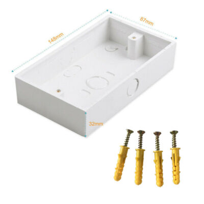 32mm Deep 2 Gang Double Surface Mount Pattress Back Box Wall Socket ...