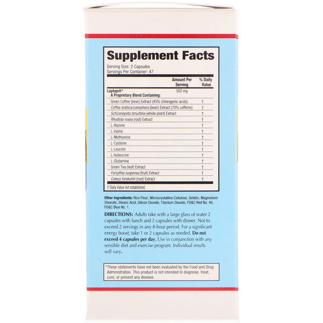 Generix Laboratories Leptopril Weight Loss Capsules - 95 Pieces for ...