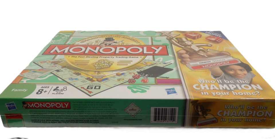 Monopoly Championship Edition Board Game With Trophy!! Complete NIB ...