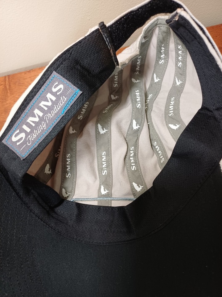 Simms Hat Mens Gray Cotton Snap Back Fish Cap Outdoor Hiking EUC | eBay