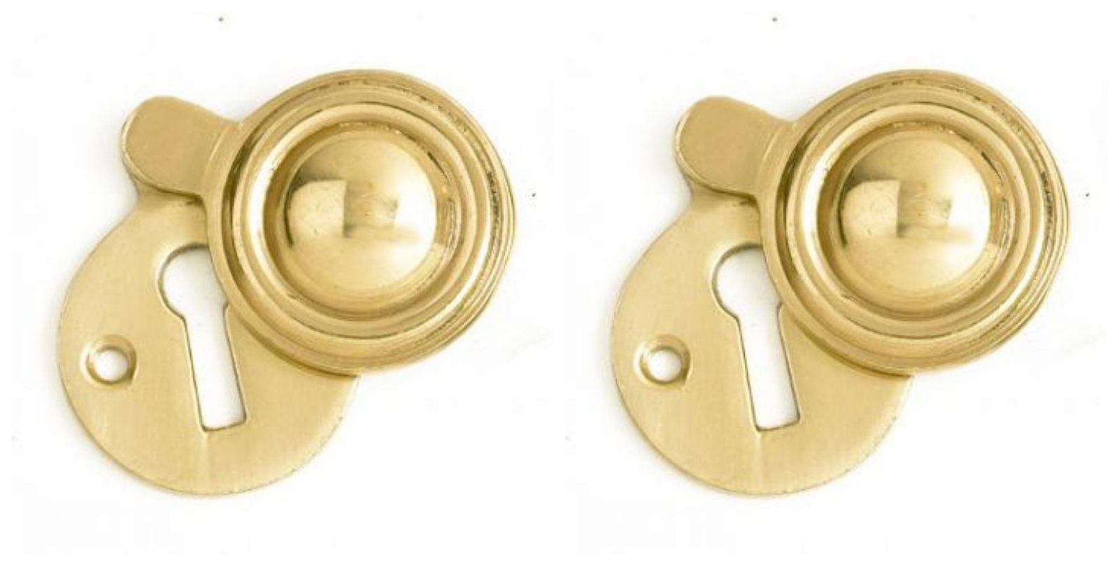 Deluxe Pair of Polished Brass Traditional Escutcheons Key Hole Covers ...