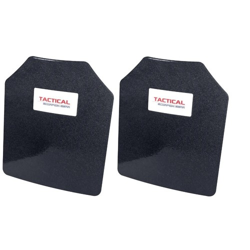 Tactical Scorpion Gear AR500 Level 3 III Body Armor Plates Pair Curved ...
