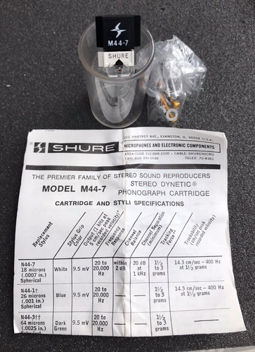 Shure M44-7 Magnetic Cartridge In Tube With Stylus Genuine Original See ...