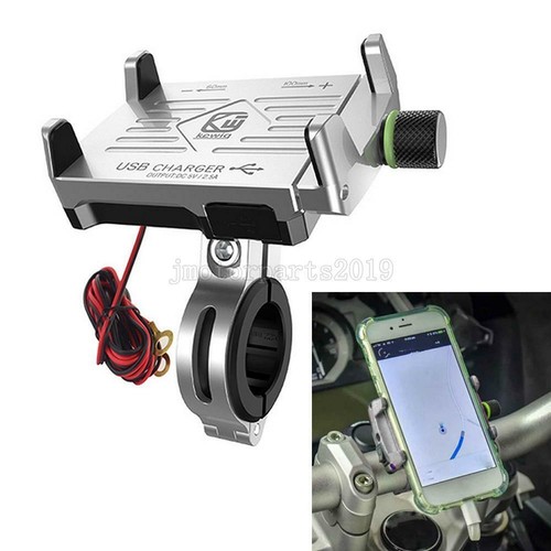 Motorcycle Scooter ATV Moped Universal Cell Phone Holder Mount with USB ...