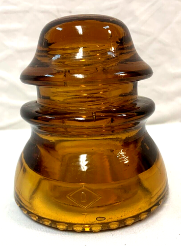 DOMINION Orange Amber Glass Insulator #42 ~ No Chips | eBay