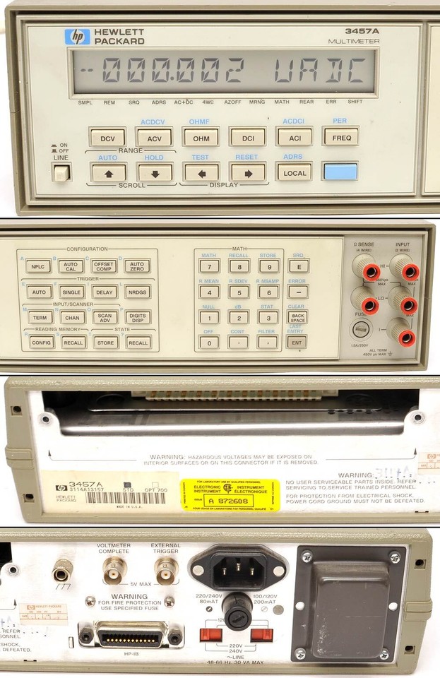 HP Hewlett Packard 3457A 6.5 / 7.5 Digit Bench Top/System Digital ...