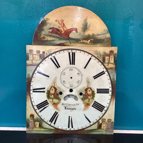 Antique Willman Bangor Hand Painted Metal Longcase Grandfather Clock ...