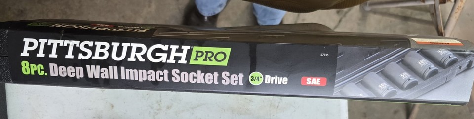 Pittsburgh Pro Cr-Mo 8 Pieces Jumbo Impact Sockets Set with Case 3/4 ...