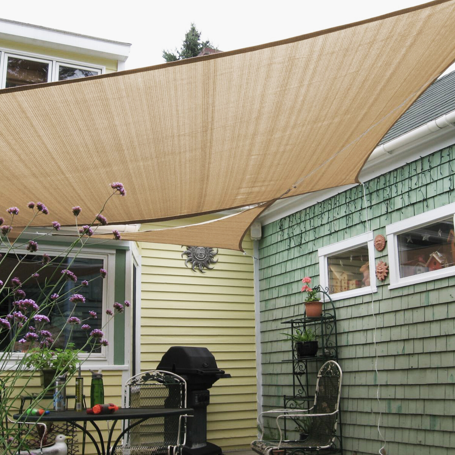 Sun Shade Sail Beige Rectangle UV Canopy Sunshade Cover for Outdoor ...